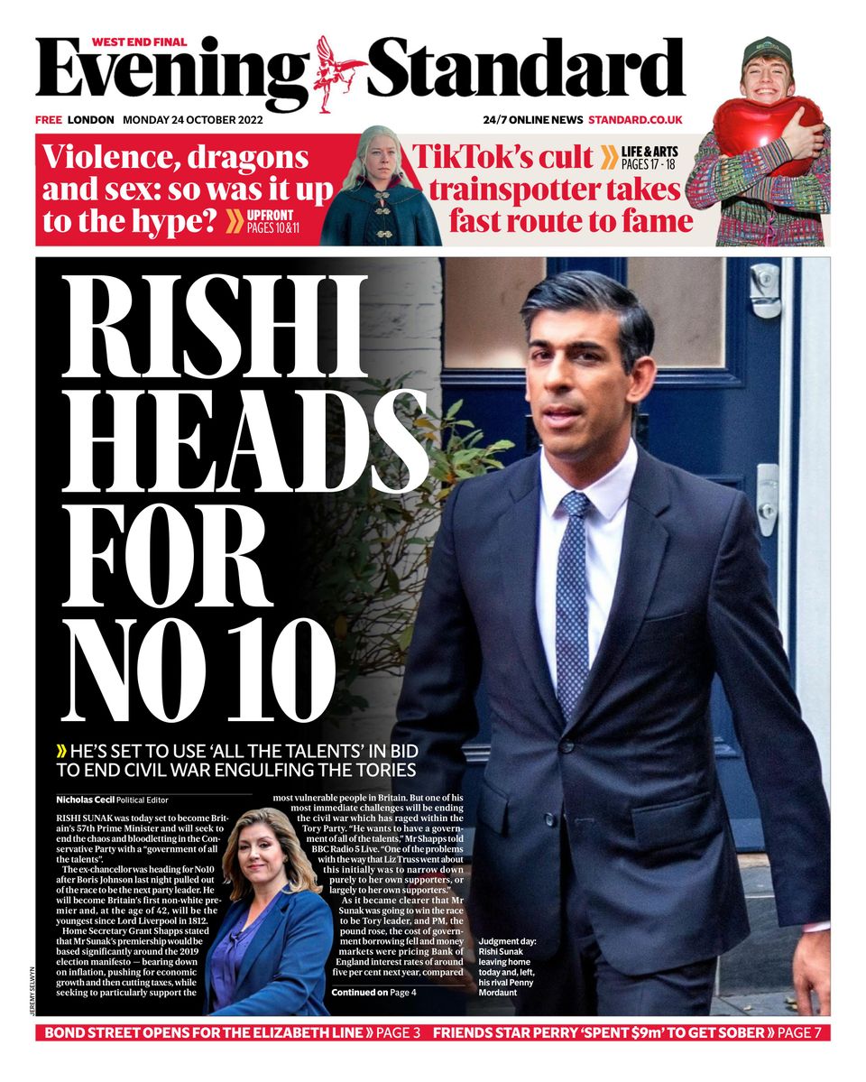 Evening Standard-October 24, 2022 Newspaper - Get your Digital Subscription