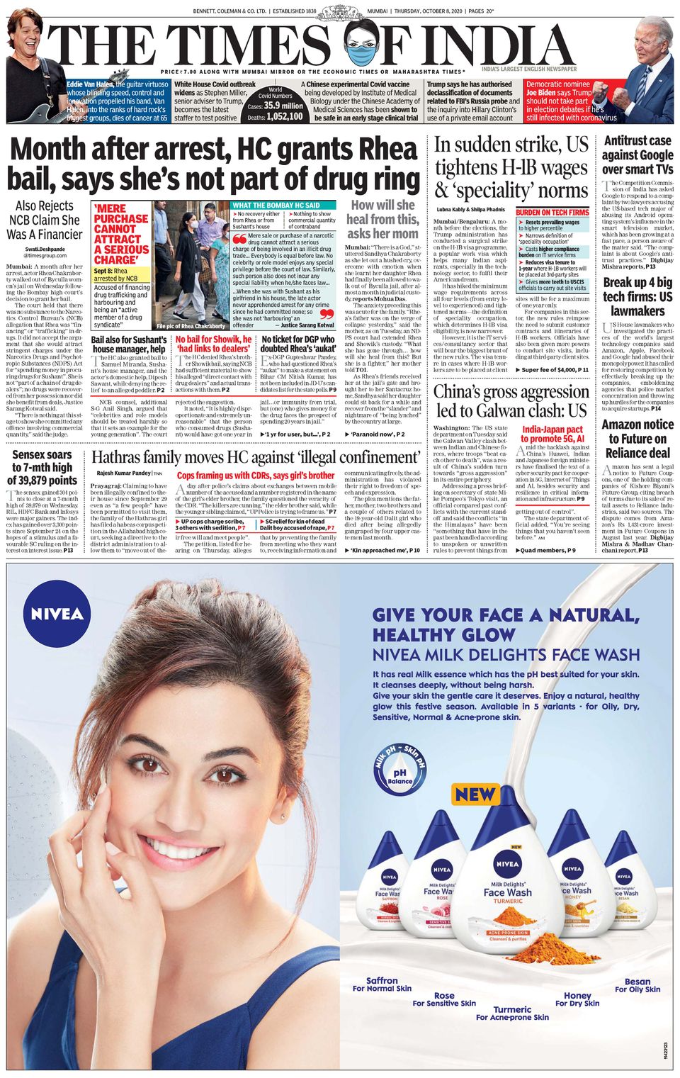 The Times of India Mumbai-October 08, 2020 Newspaper