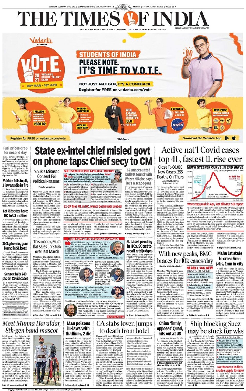 Get digital access to The Times of India Mumbai - March 26, 2021 issue ...