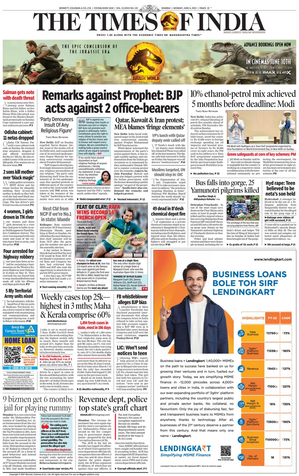 Get digital access to The Times of India Mumbai - June 06, 2022 issue ...