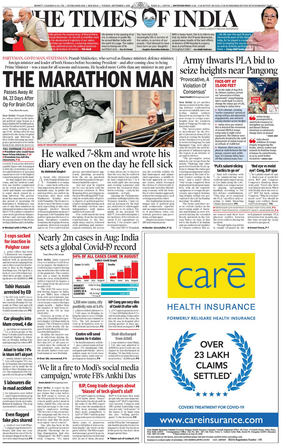 Get digital access to The Times of India Delhi - September 01, 2020 ...