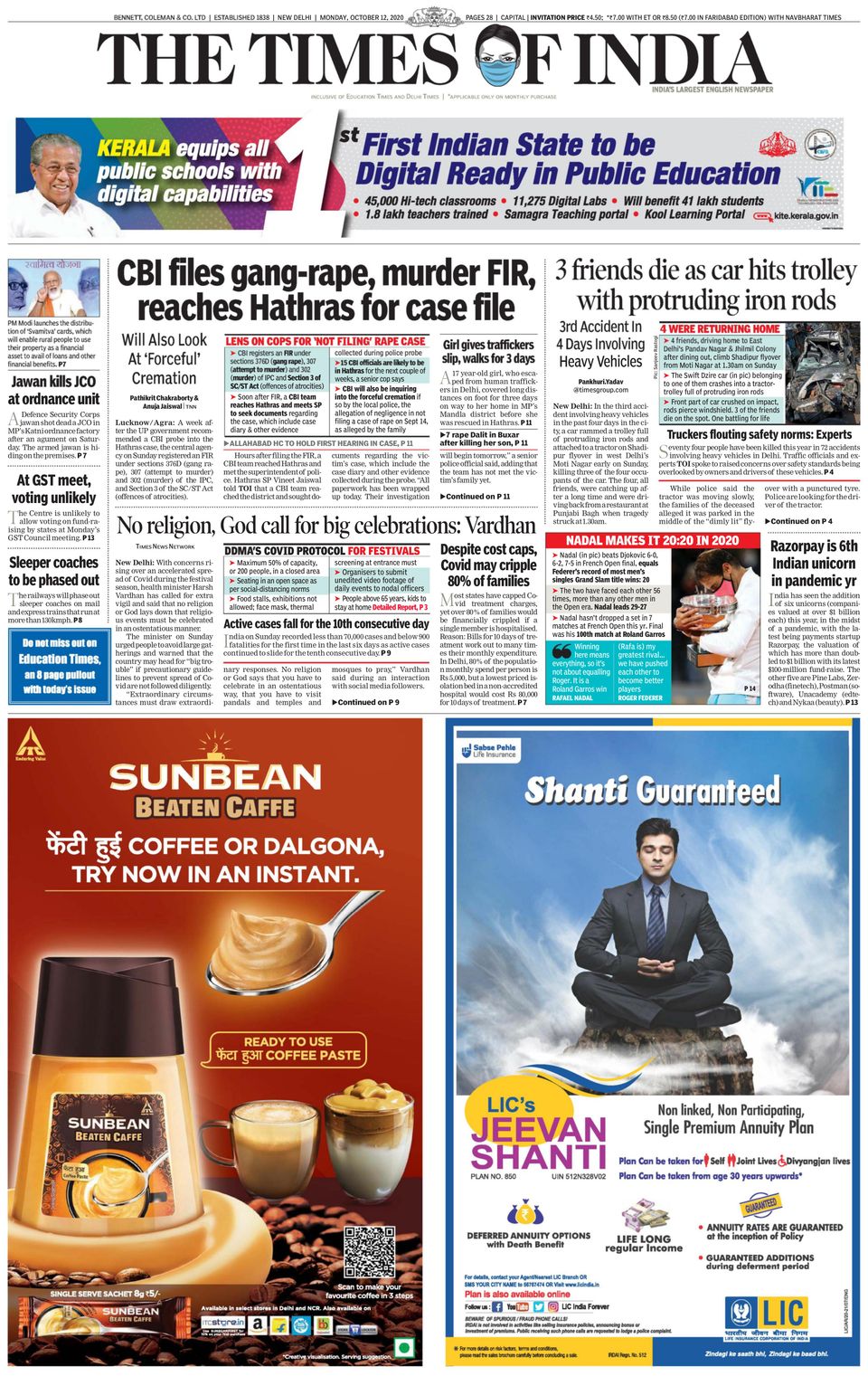 Get digital access to The Times of India Delhi - October 12, 2020 issue ...
