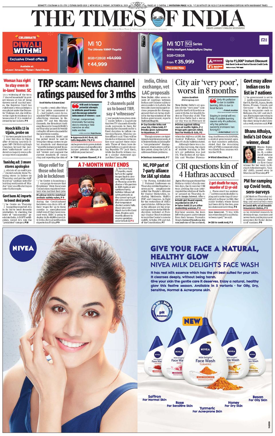 Get digital access to The Times of India Delhi - October 16, 2020 issue ...