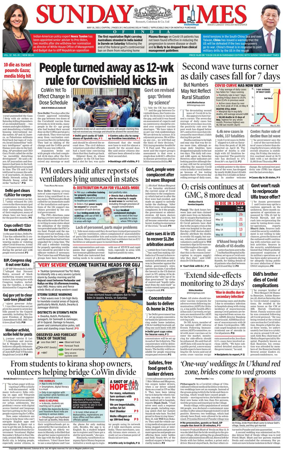 The Times of India Delhi-May 16, 2021 Newspaper