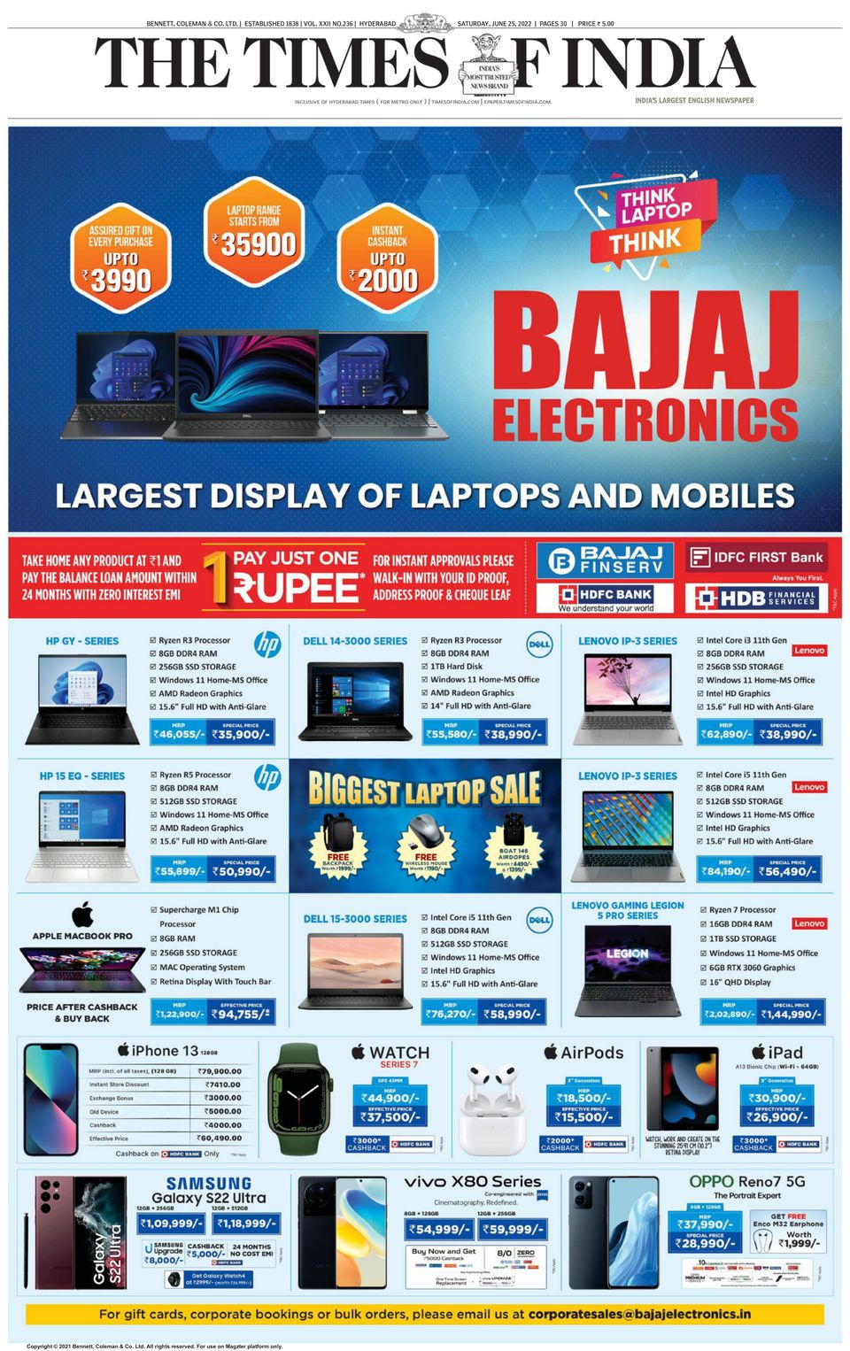 The Times of India Hyderabad Newspaper - Get your Digital Subscription
