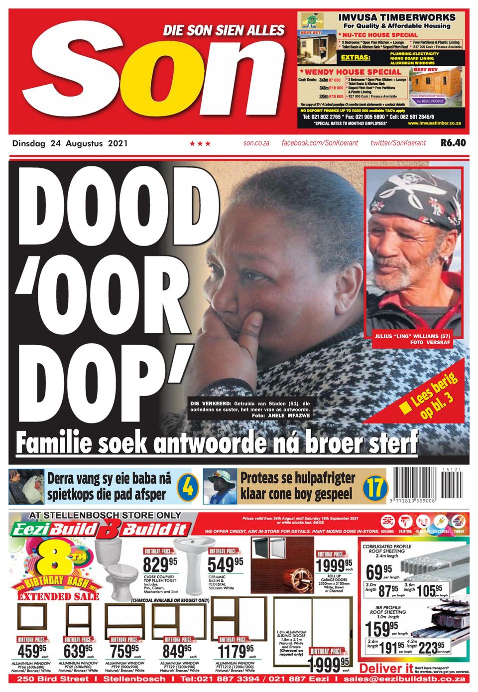 Die Son-August 24, 2021 Newspaper - Get your Digital Subscription