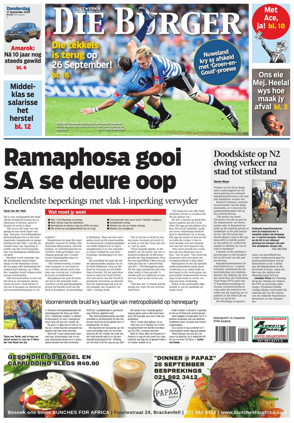Get digital access to Die Burger - September 17, 2020 issue | Magzter.com
