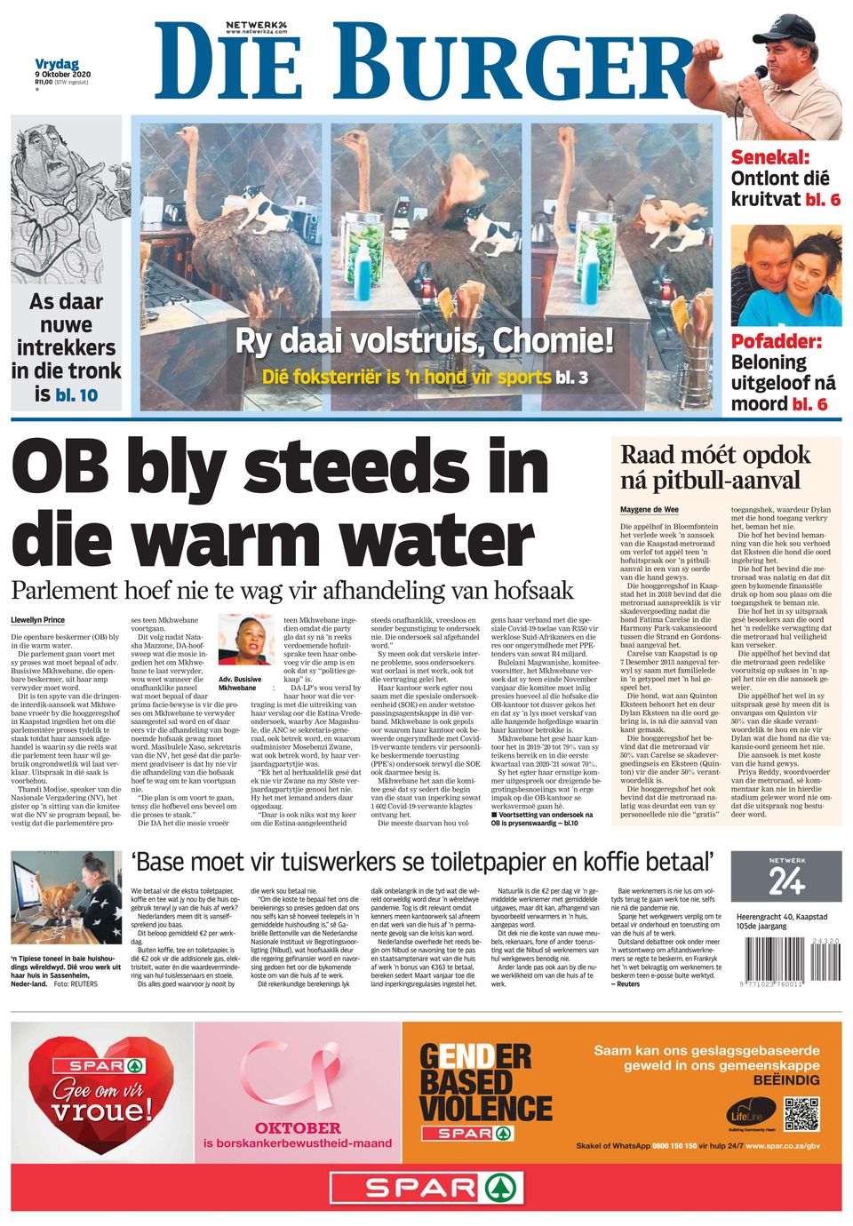 Die Burger-October 09, 2020 Newspaper - Get your Digital Subscription