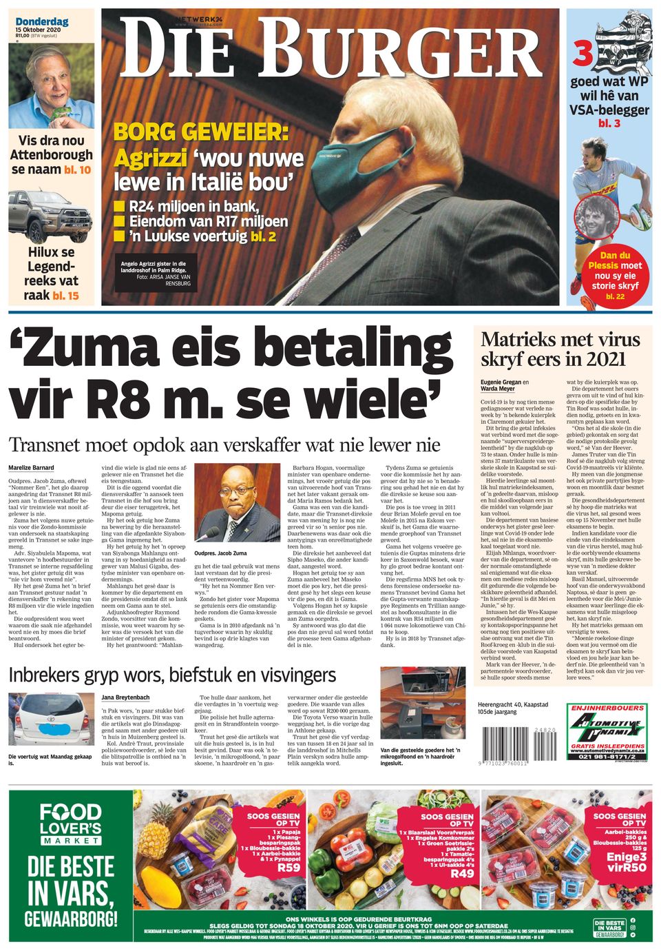 Die Burger-October 15, 2020 Newspaper - Get your Digital Subscription