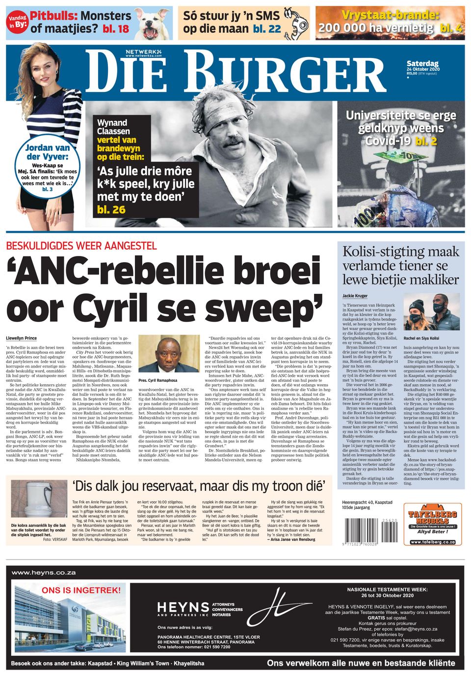 Get digital access to Die Burger - October 24, 2020 issue | Magzter.com
