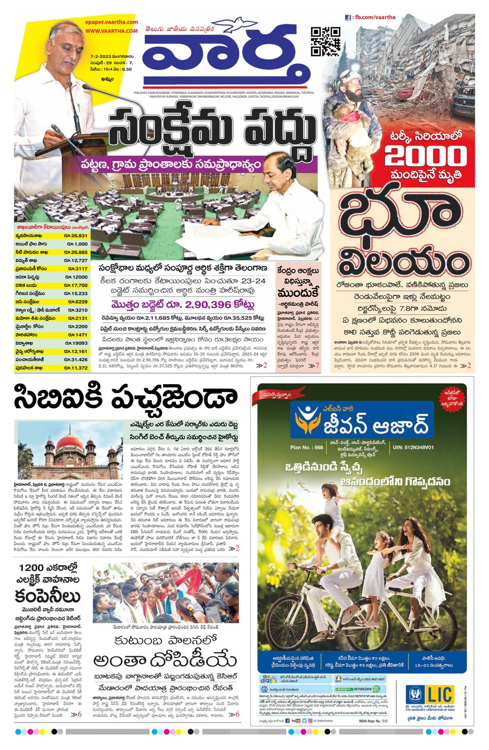 Vaartha Telangana-February 07, 2023 Newspaper - Get your Digital ...