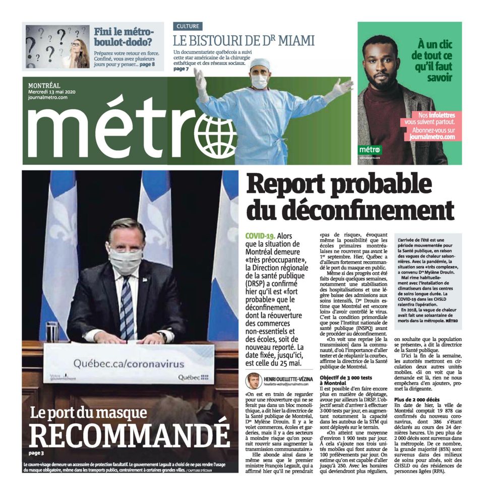Get digital access to Journal Metro - May 13, 2020 issue | Magzter.com