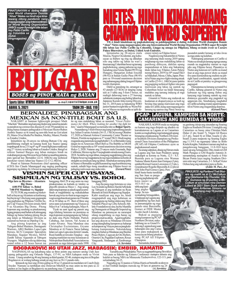 Get digital access to Bulgar Newspaper/Tabloid - April 05, 2021 issue ...