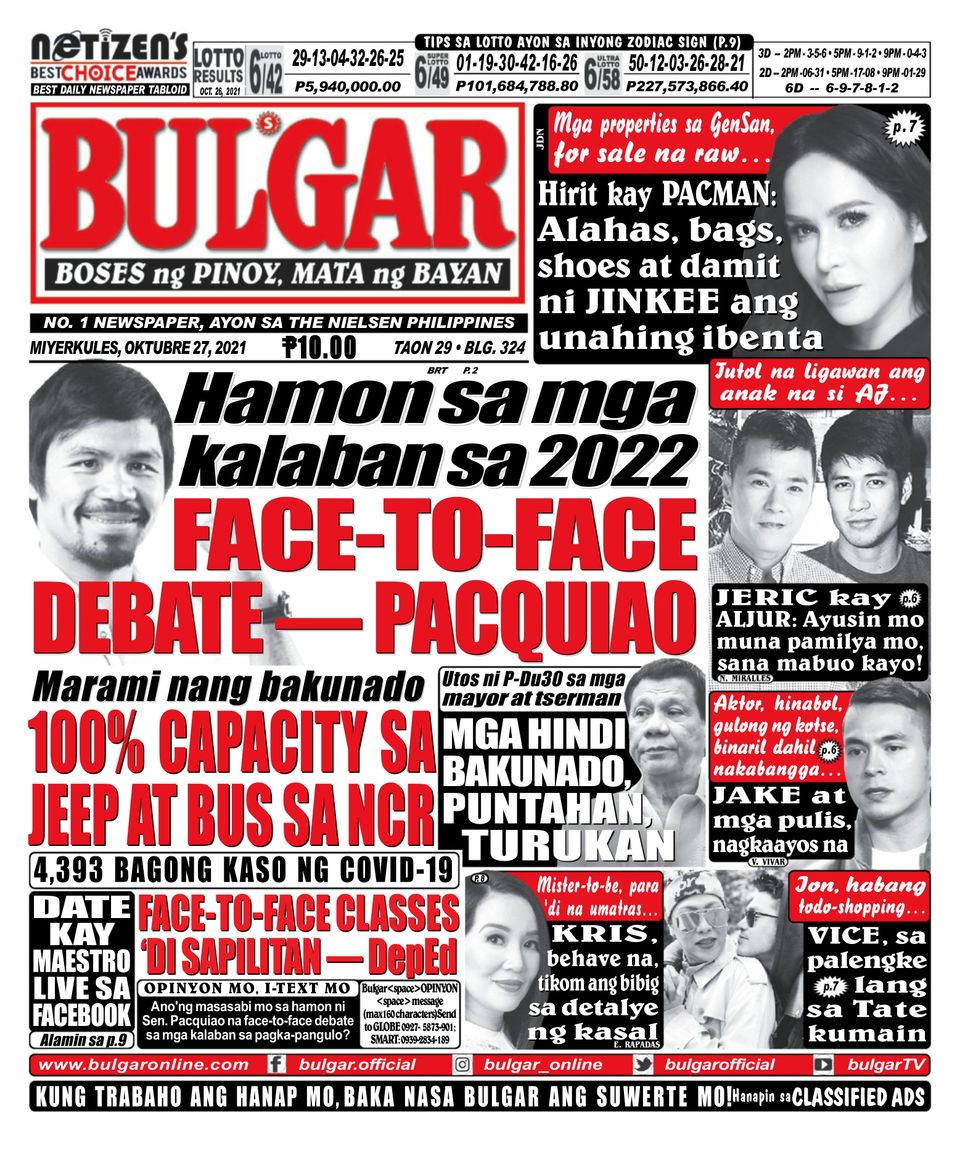 Bulgar Newspaper/Tabloid-October 27, 2021 Newspaper