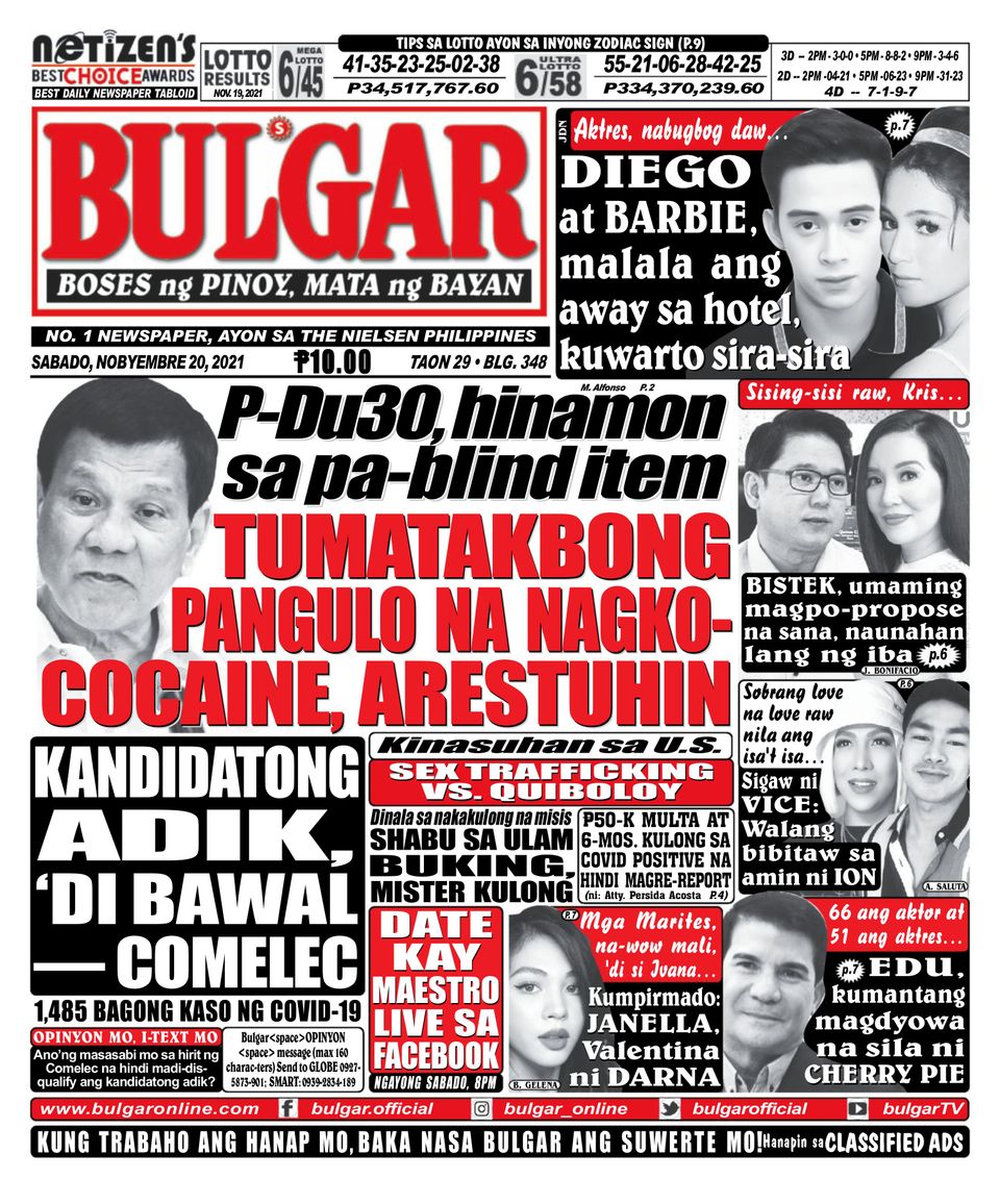 Bulgar Newspaper/Tabloid-November 20, 2021 Newspaper