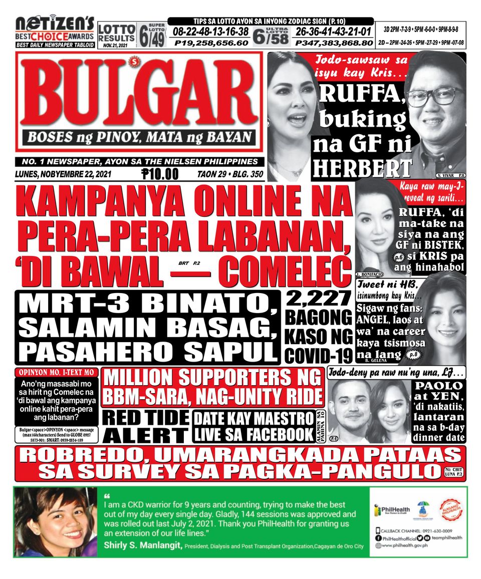 Bulgar Newspaper/Tabloid-November 22, 2021 Newspaper