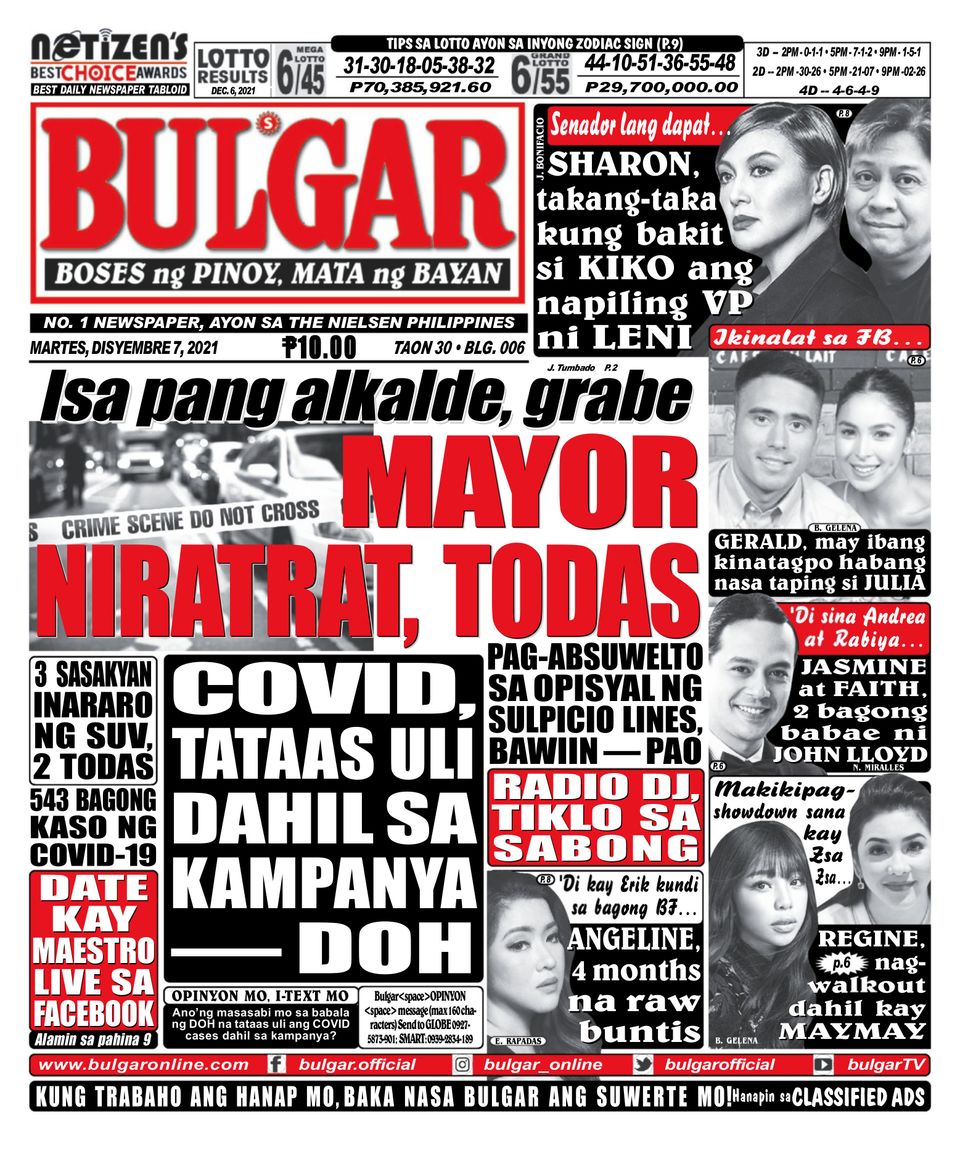 Bulgar Newspaper/Tabloid-December 07, 2021 Newspaper