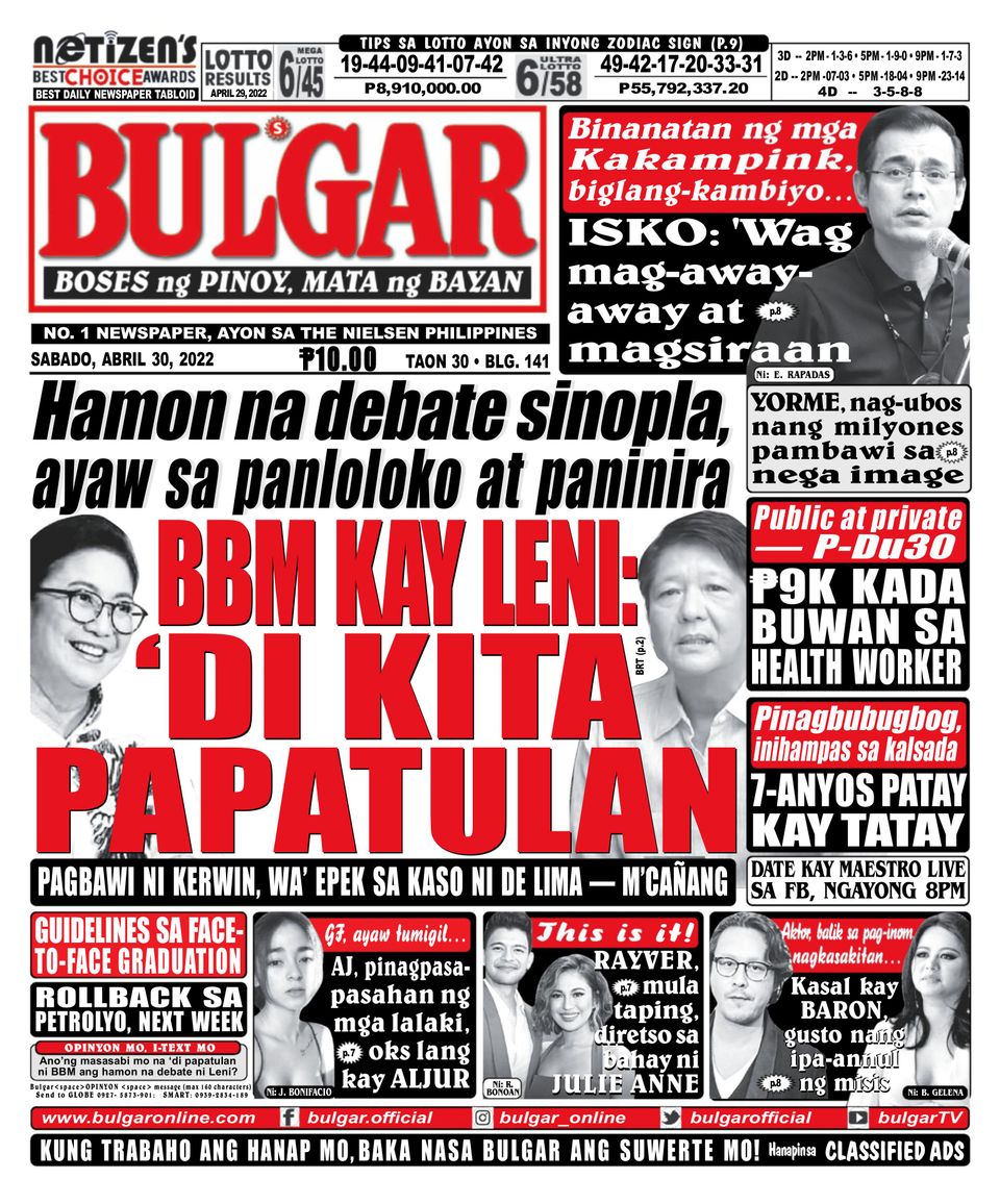 Bulgar Newspaper/Tabloid-April 30, 2022 Newspaper
