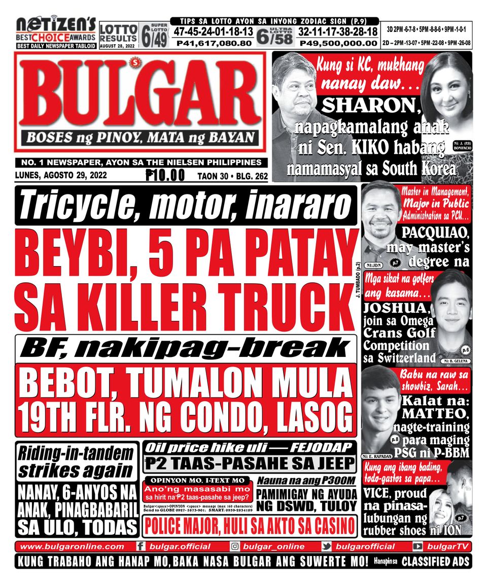 Bulgar Newspaper/Tabloid-August 29, 2022 Newspaper
