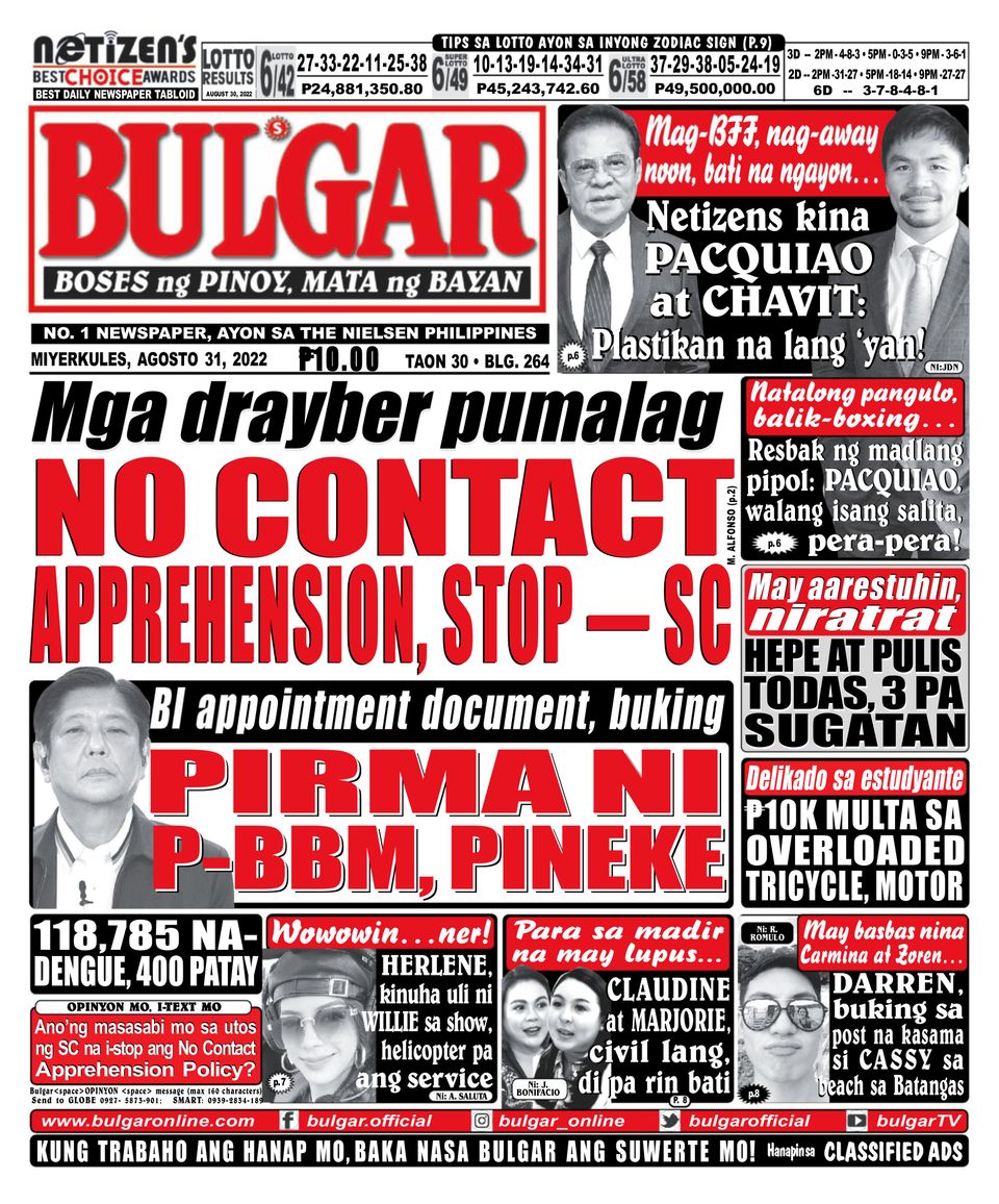 Bulgar Newspaper/Tabloid-August 31, 2022 Newspaper