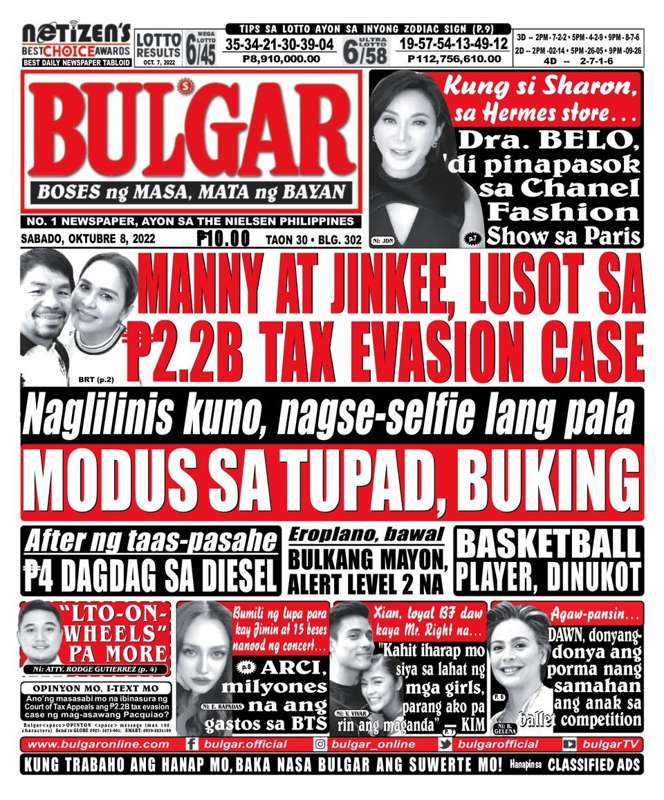 Bulgar Newspaper/Tabloid-October 08, 2022 Newspaper
