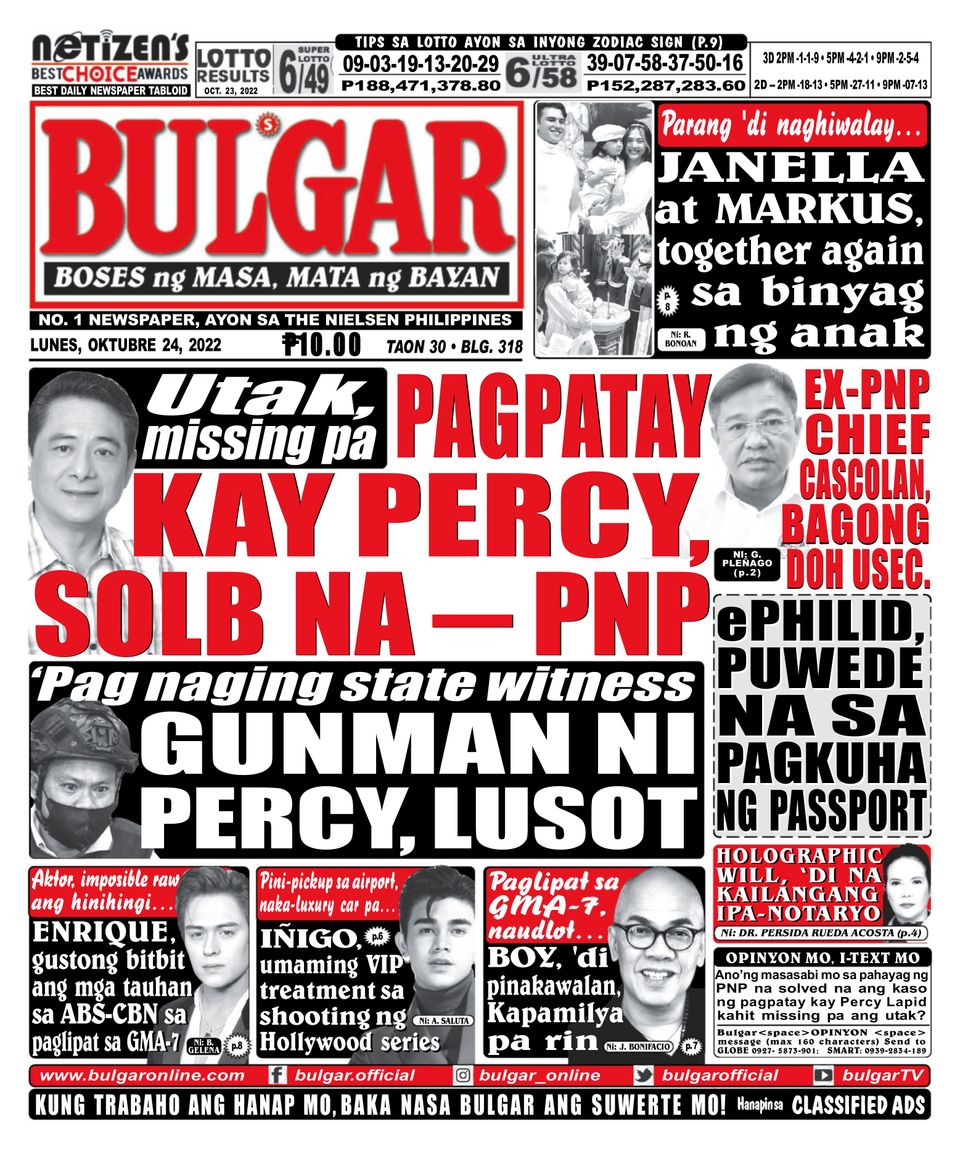 Bulgar Newspaper/Tabloid-October 24, 2022 Newspaper