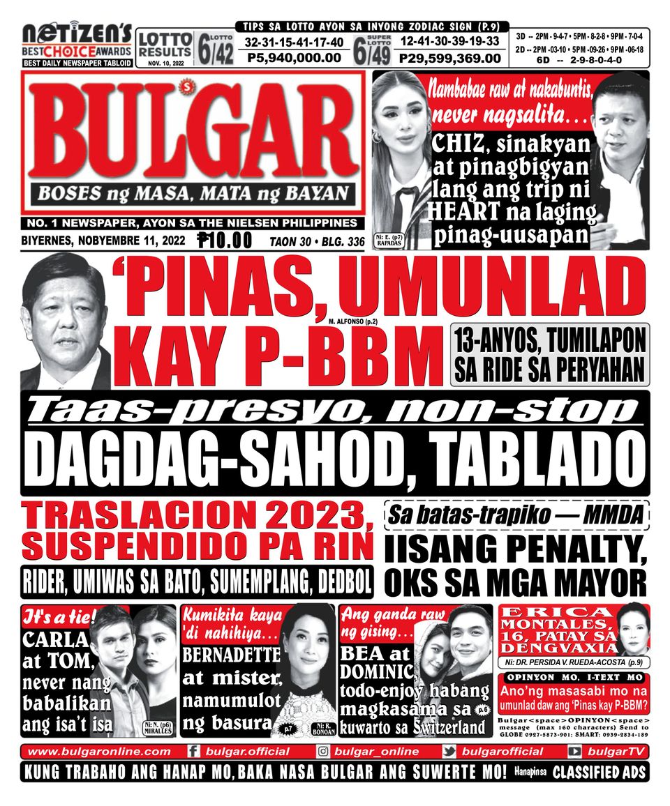 Bulgar Newspaper/Tabloid-November 11, 2022 Newspaper