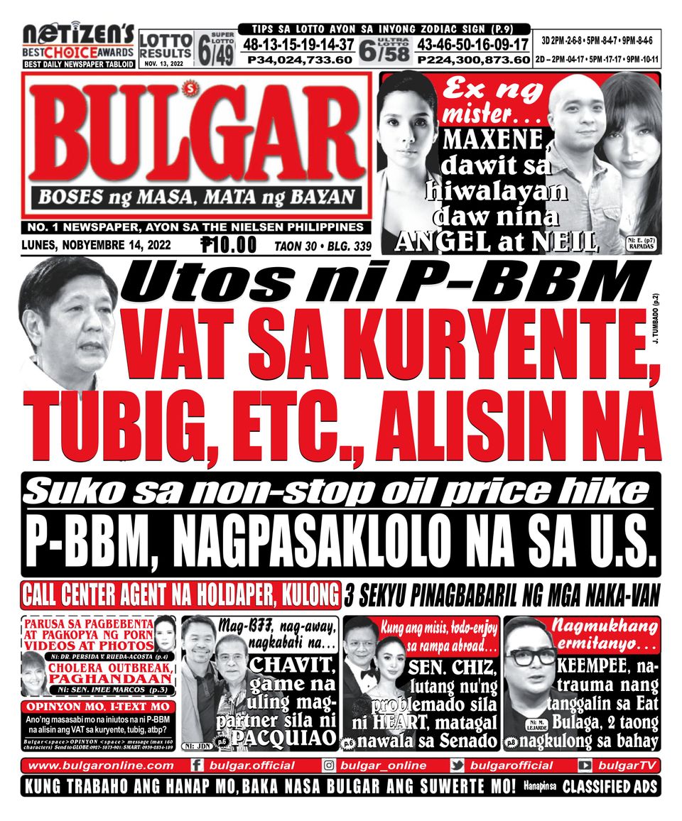 Bulgar Newspaper/Tabloid-November 14, 2022 Newspaper