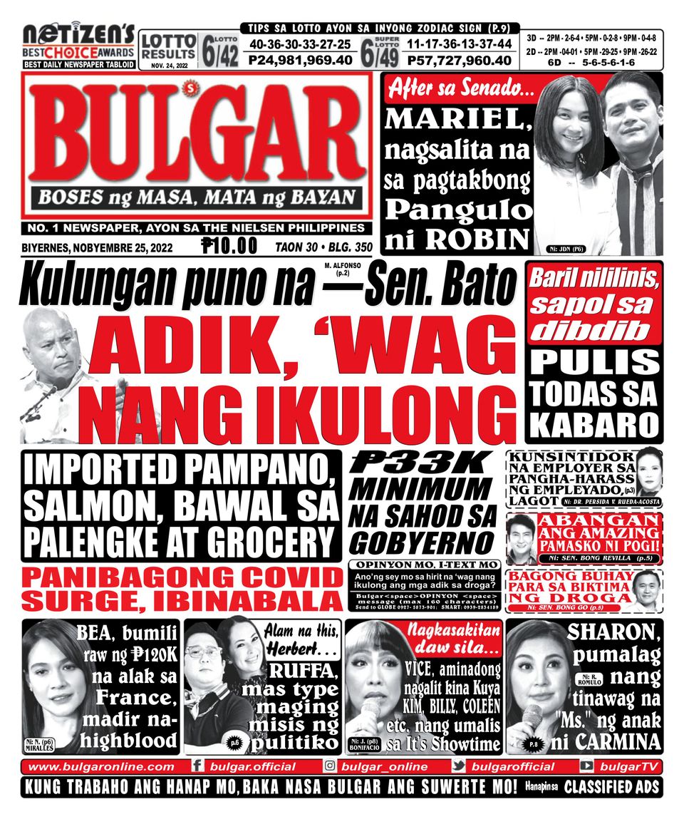 Bulgar Newspaper/Tabloid-November 25, 2022 Newspaper