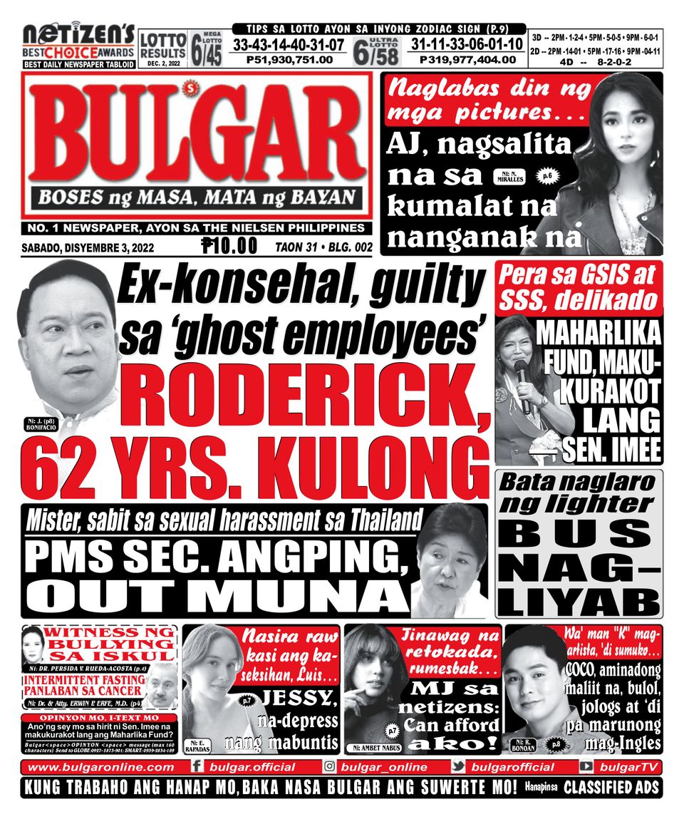 Bulgar Newspaper/Tabloid-December 03, 2022 Newspaper