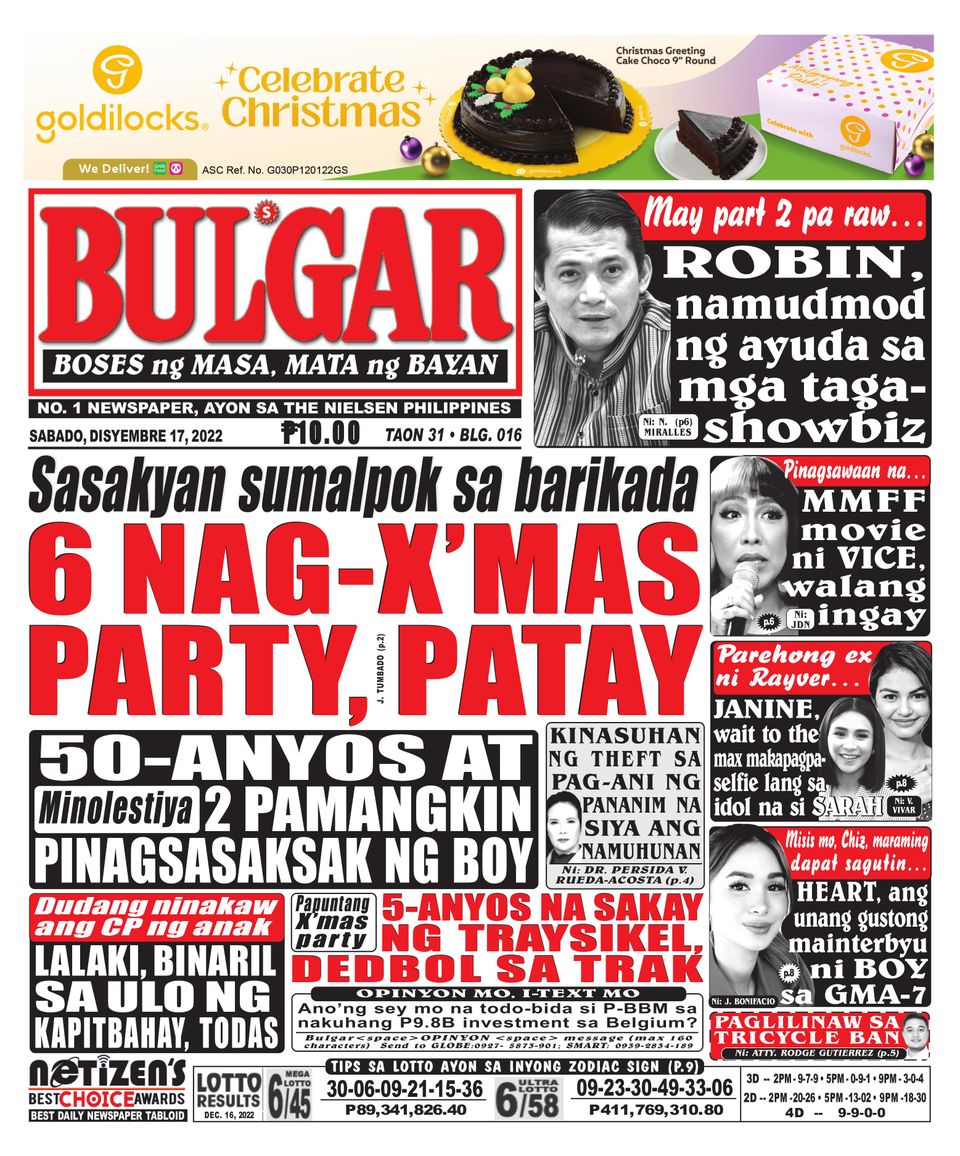 Bulgar Newspaper/Tabloid-December 17, 2022 Newspaper