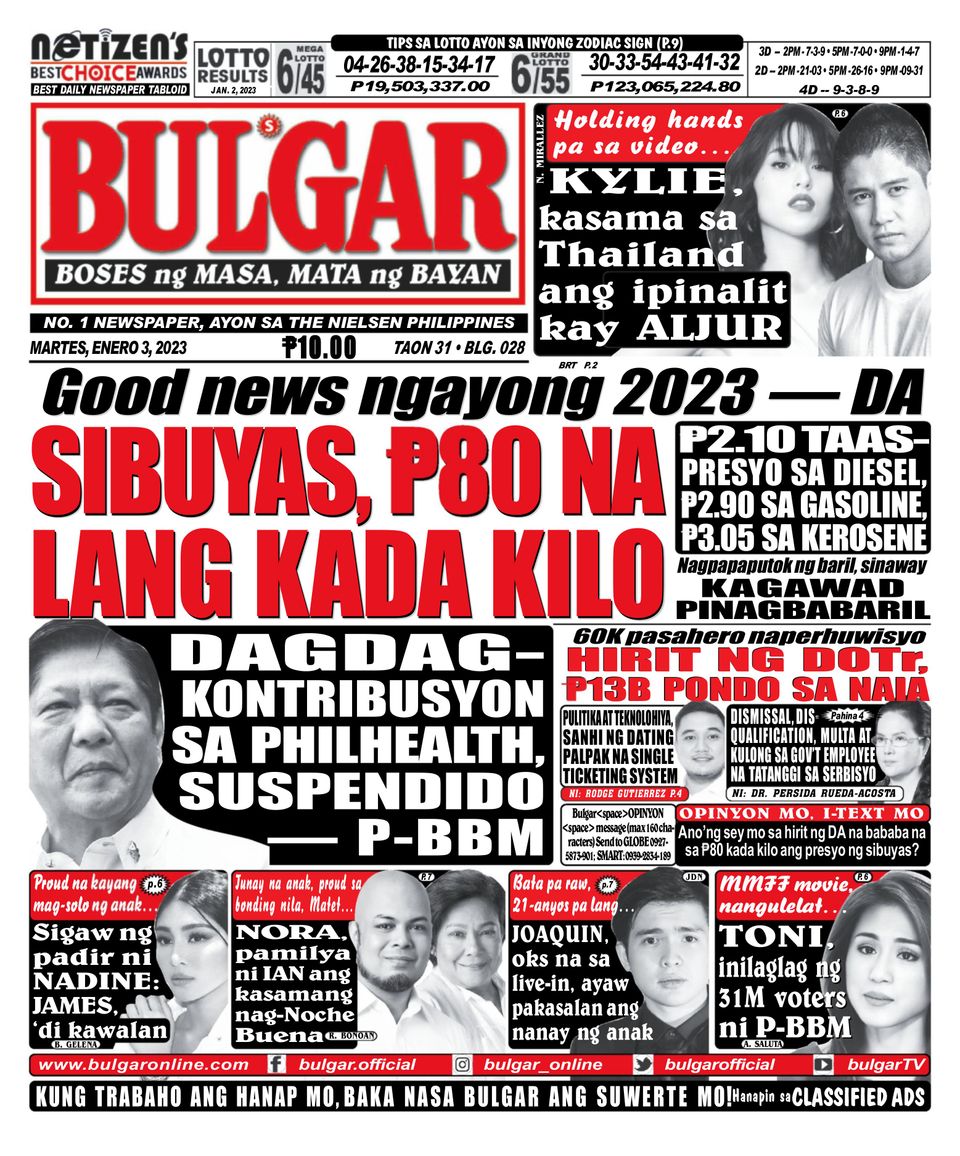 Bulgar Newspaper/Tabloid-January 03, 2023 Newspaper