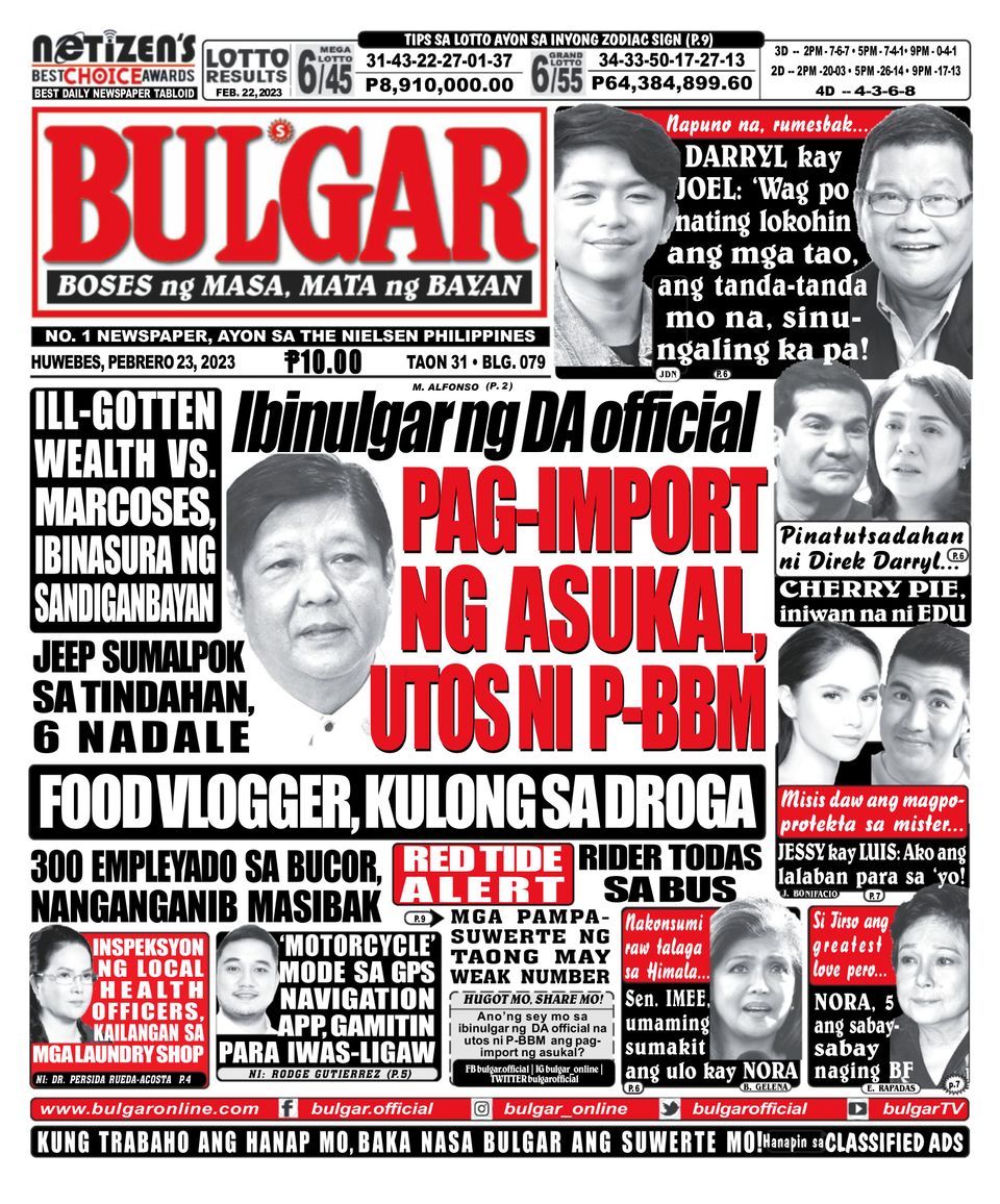 Bulgar Newspaper/Tabloid-February 23, 2023 Newspaper