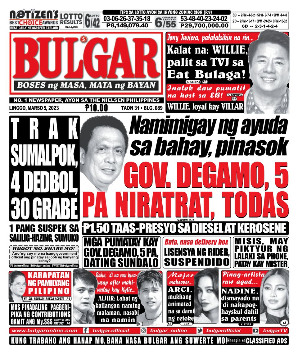 Bulgar Newspaper/Tabloid-March 05, 2023 Newspaper