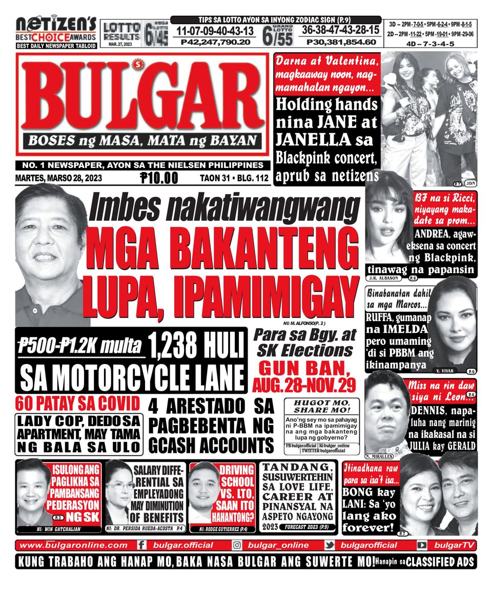 Bulgar Newspaper/Tabloid-March 28, 2023 Newspaper