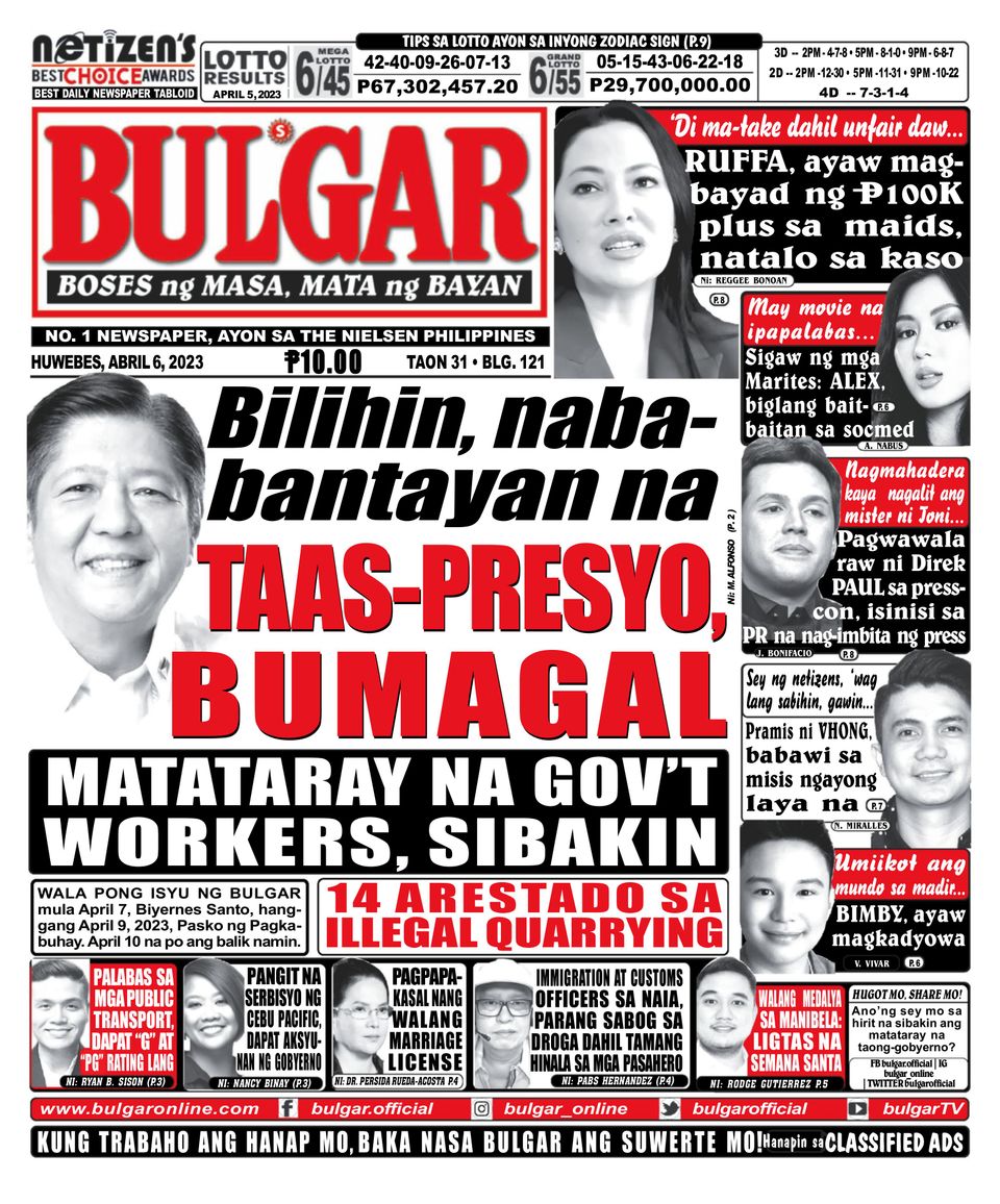 Bulgar Newspaper/Tabloid-April 06, 2023 Newspaper