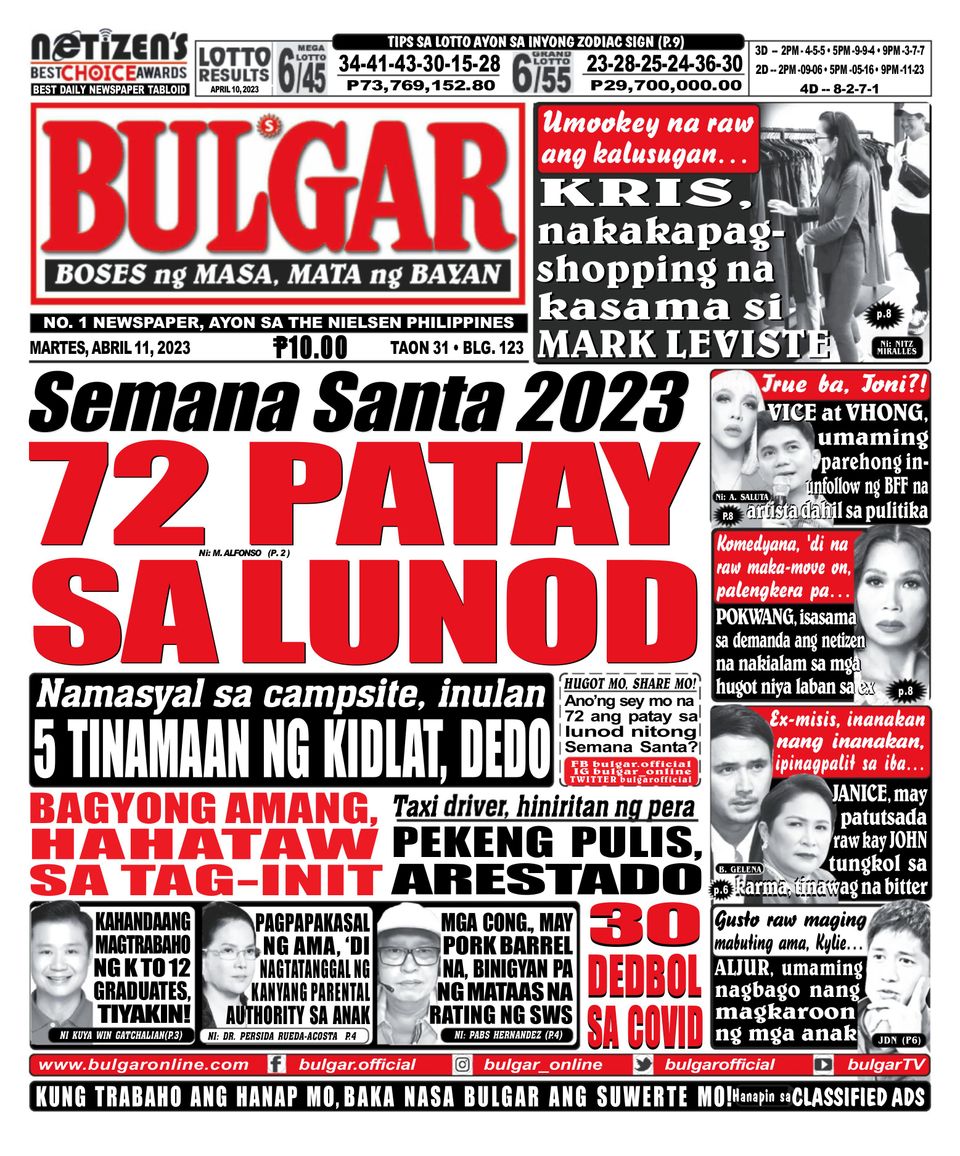 Bulgar Newspaper/Tabloid-April 11, 2023 Newspaper