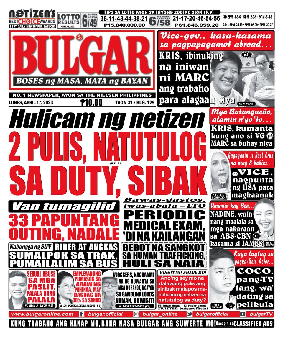 Bulgar Newspaper/Tabloid-April 17, 2023 Newspaper