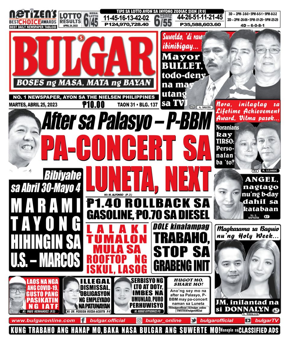 Bulgar Newspaper/Tabloid-April 25, 2023 Newspaper