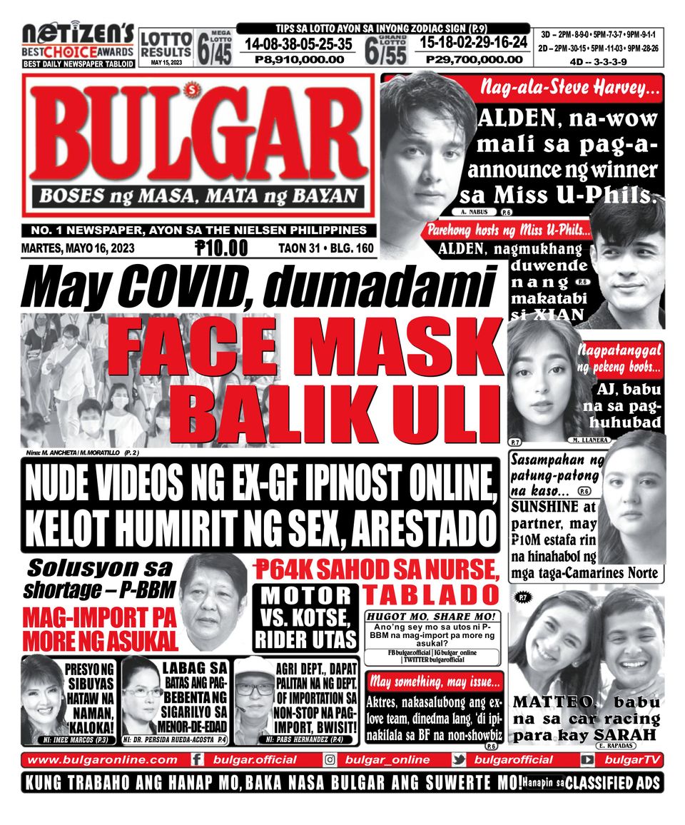 Bulgar Newspaper/Tabloid-May 16, 2023 Newspaper