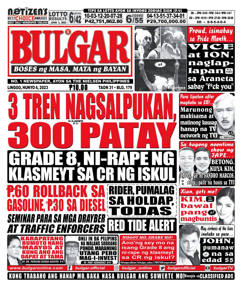 Bulgar Newspaper/Tabloid-June 04, 2023 Newspaper