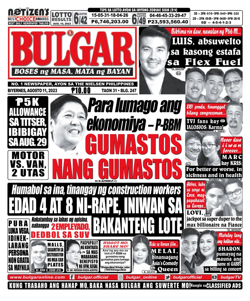 Bulgar Newspaper/Tabloid-August 11, 2023 Newspaper
