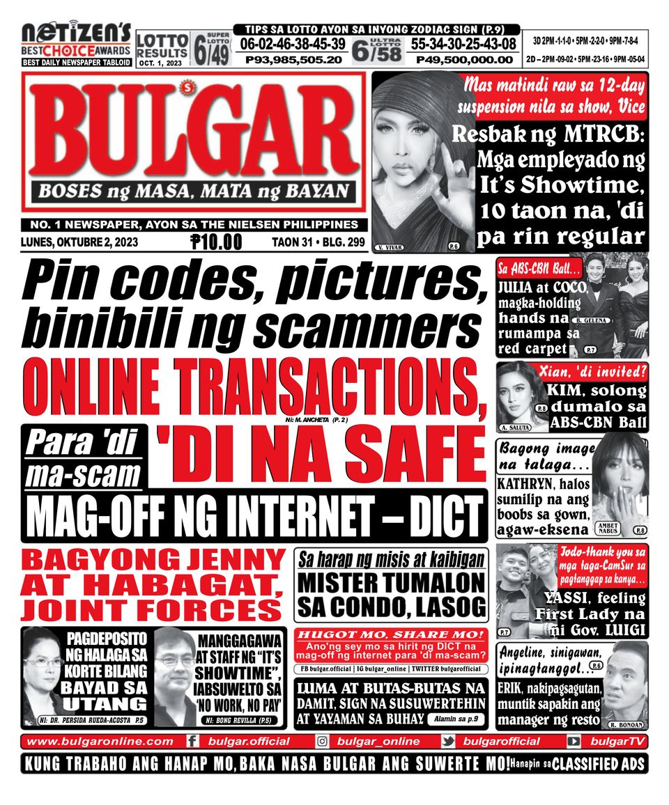 Bulgar Newspaper/Tabloid-October 02, 2023 Newspaper