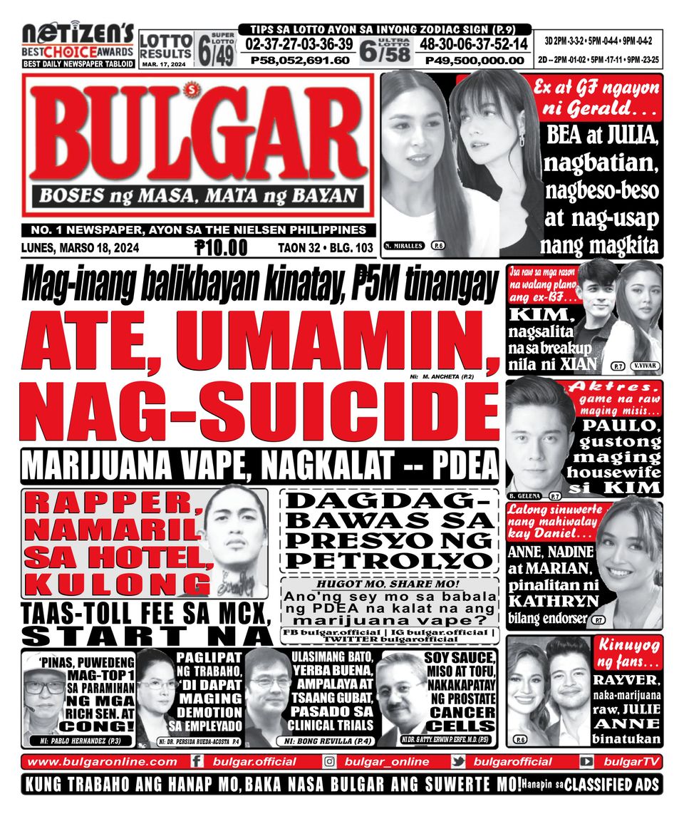 Bulgar Newspaper/Tabloid-March 18, 2024 Newspaper