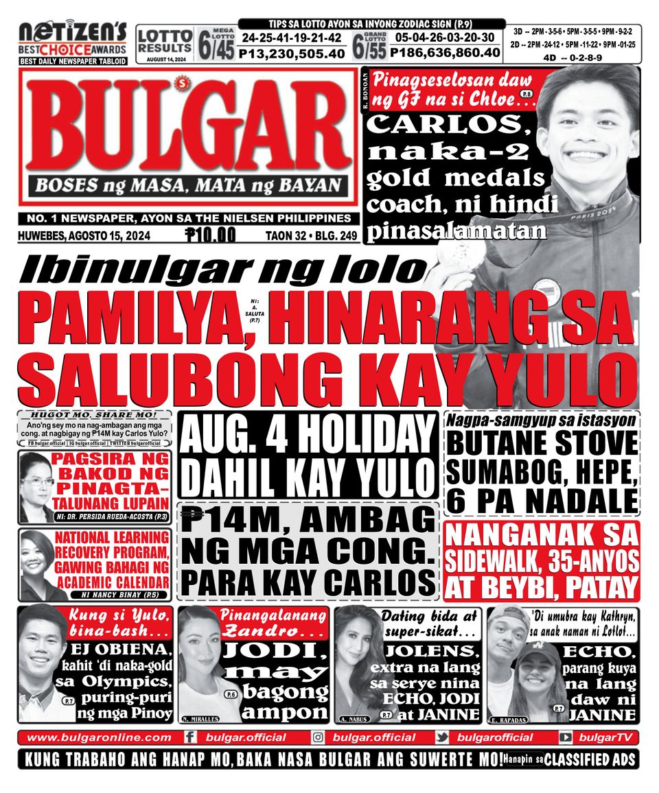 Get digital access to Bulgar Newspaper/Tabloid - August 15, 2024 issue ...