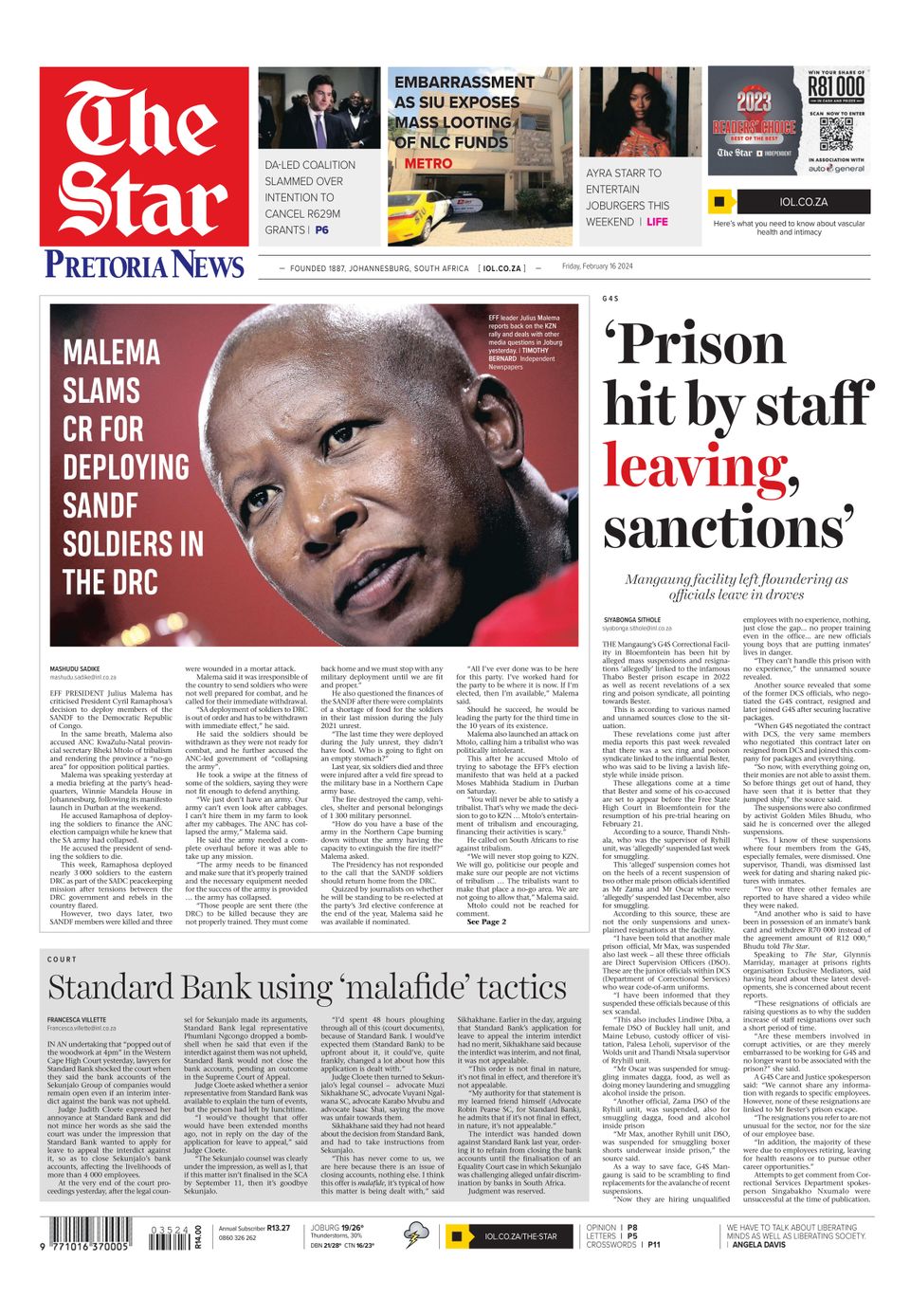 The Star-February 16, 2024 Newspaper - Get your Digital Subscription