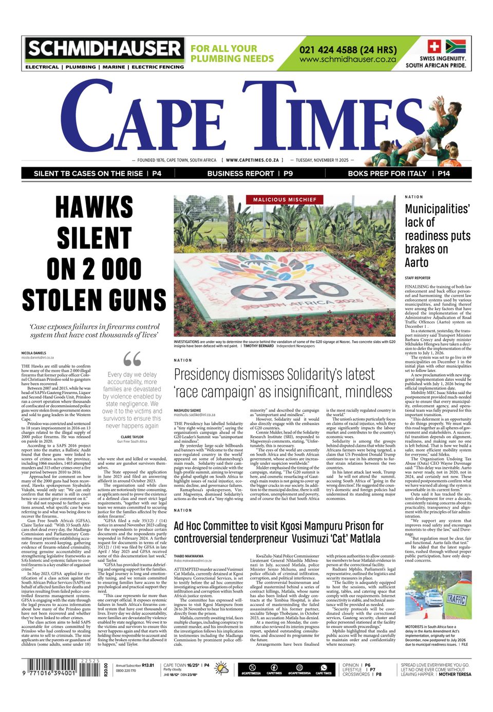 Get digital access to Cape Times - November 11, 2025 issue | Magzter.com