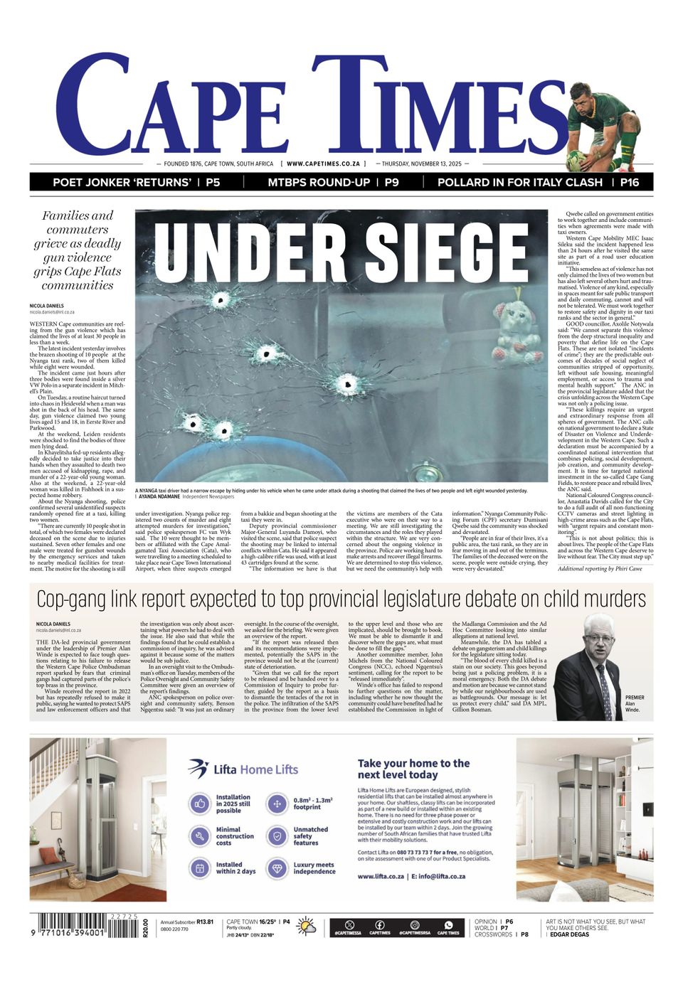 Get digital access to Cape Times - November 13, 2025 issue | Magzter.com