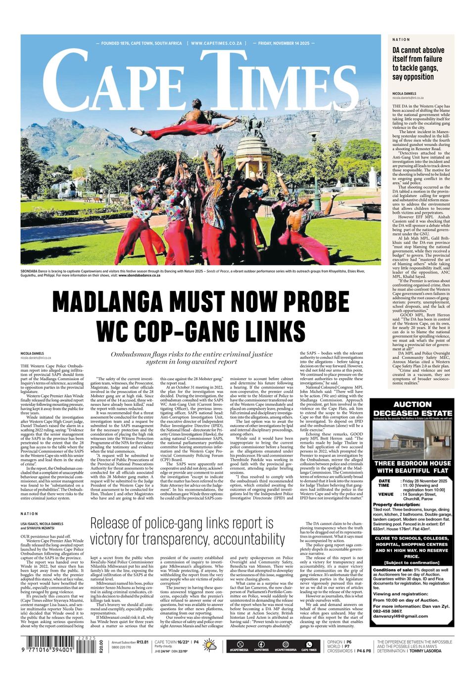 Get digital access to Cape Times - November 14, 2025 issue | Magzter.com