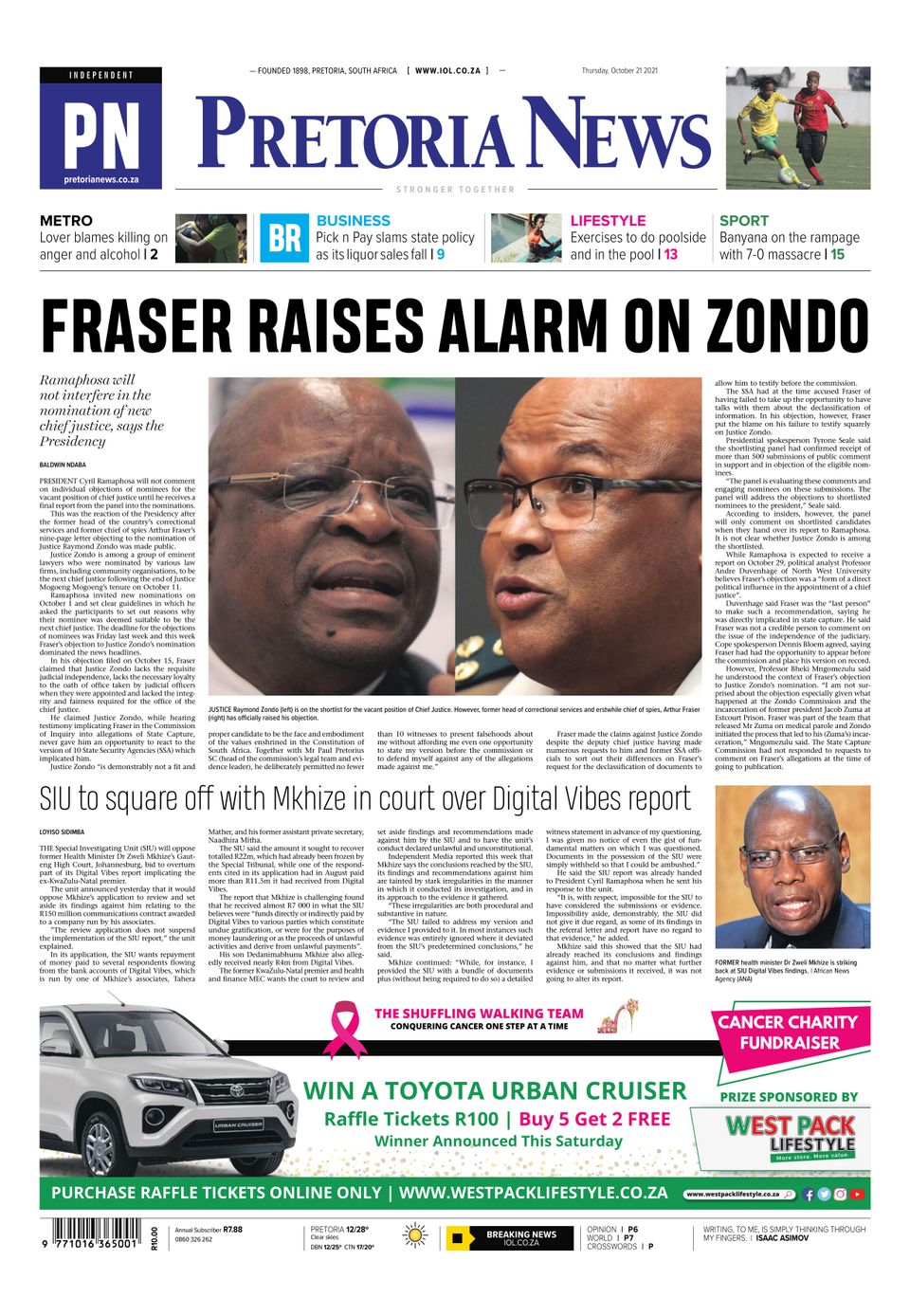 Pretoria News-October 21, 2021 Newspaper - Get your Digital Subscription